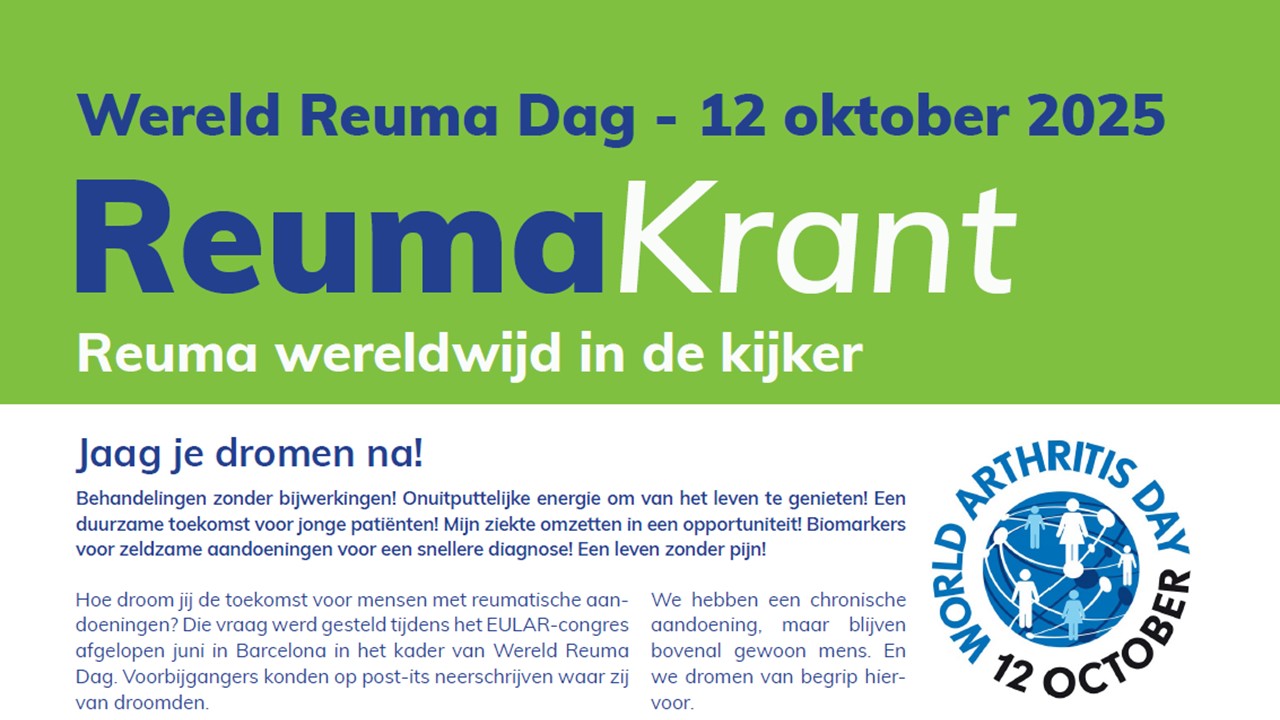 Lees de nieuwe ReumaKrant - Wereld Reuma Dag 2025 | Reumanet